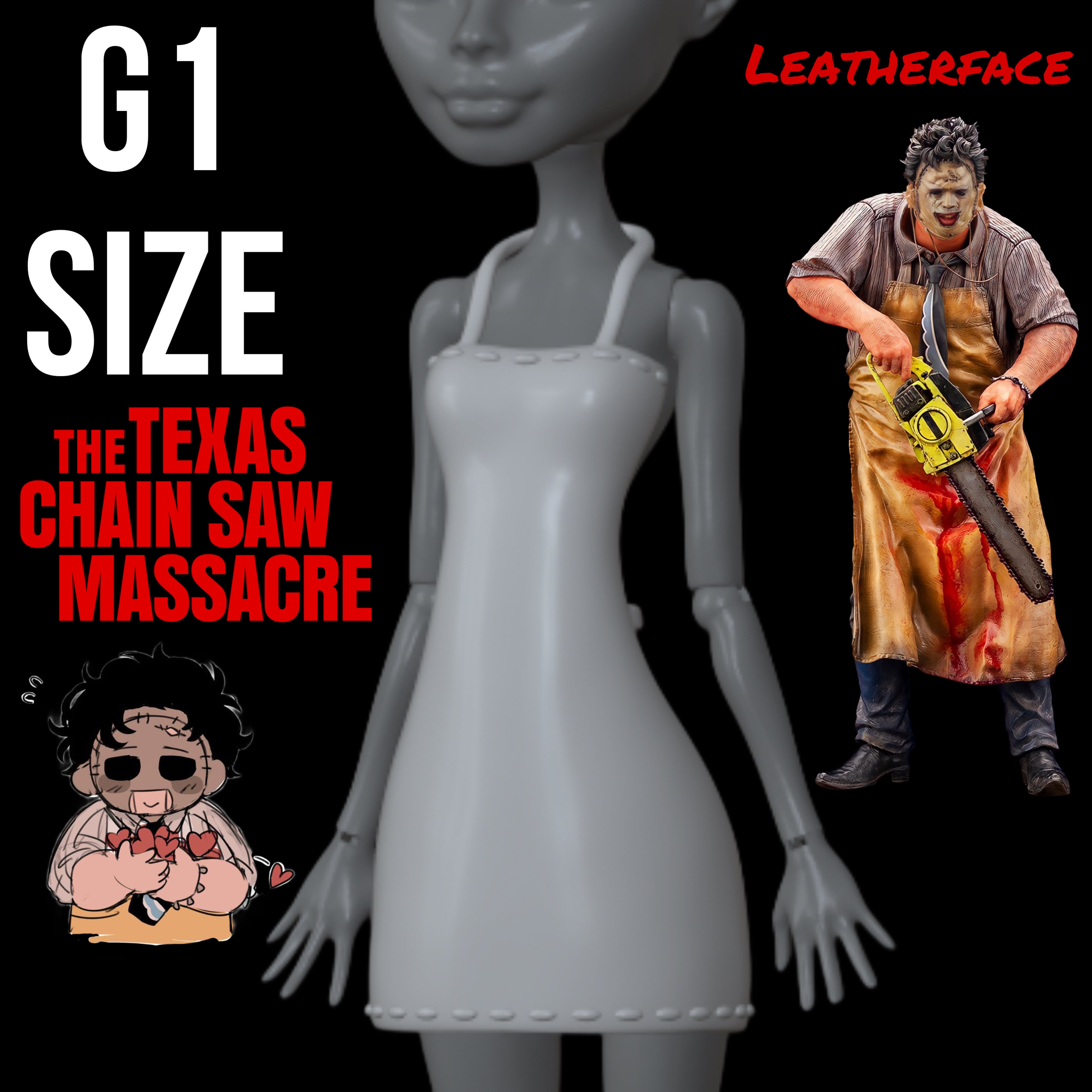Skullector Inspired Leatherface Apron – ClairesDolls